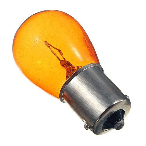 W4 12v 21w Amber Indicator Bulb - BA15S Bayonet with Offset Pins