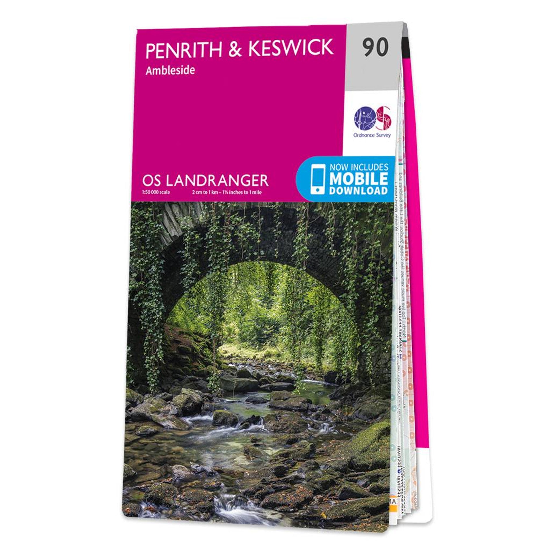 OS Landranger Map 90 Penrith & Keswick Ambleside - Towsure