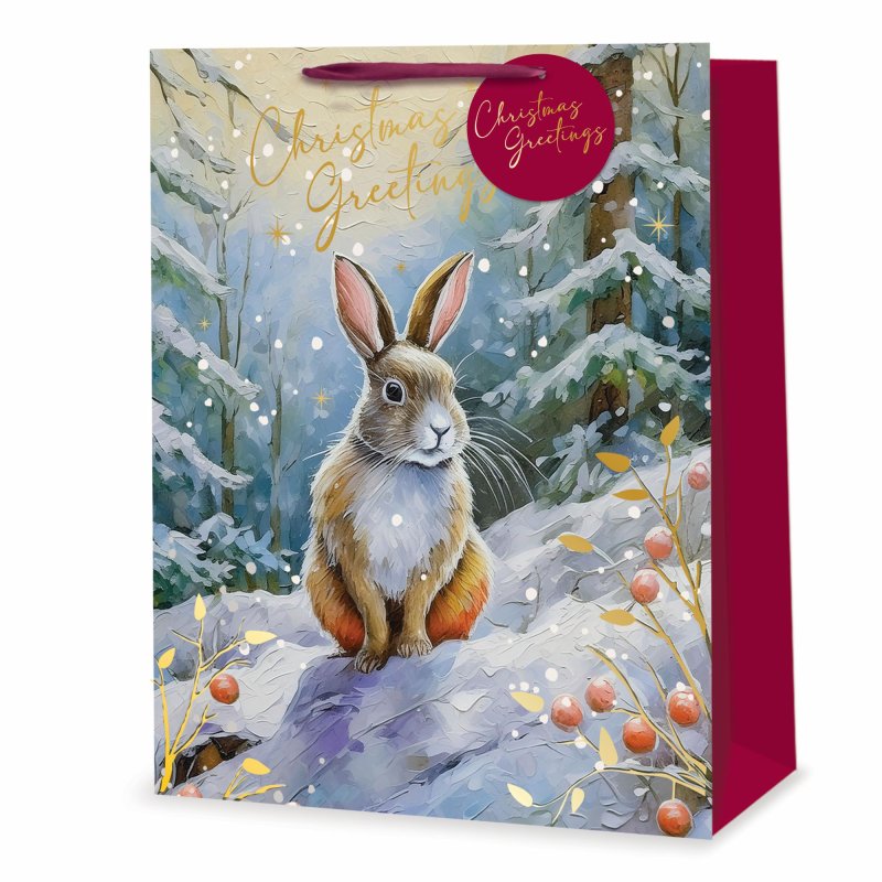 Traditional Rabbit Pattern Gift Bag - Large - Towsure