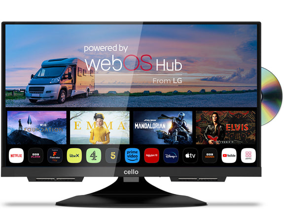 Cello 19″ Smart WebOS 12-Volt Caravan TV/DVD with Perfect Pitch Sound