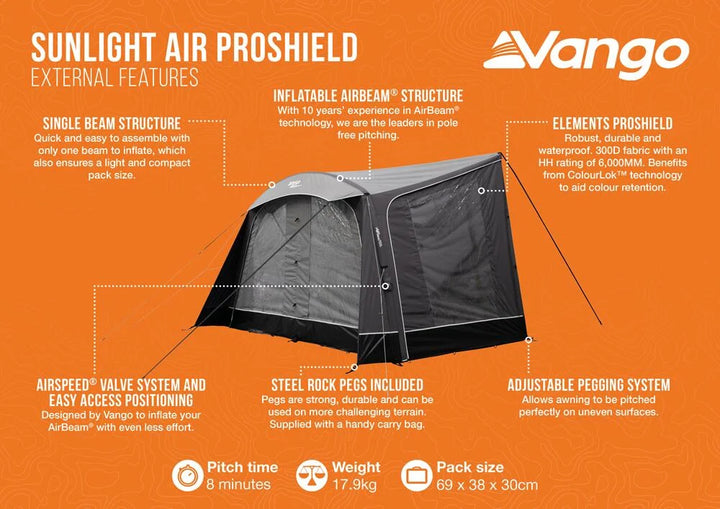 Vango Sunlight Air ProSheild Awning / Canopy For Caravans - Towsure