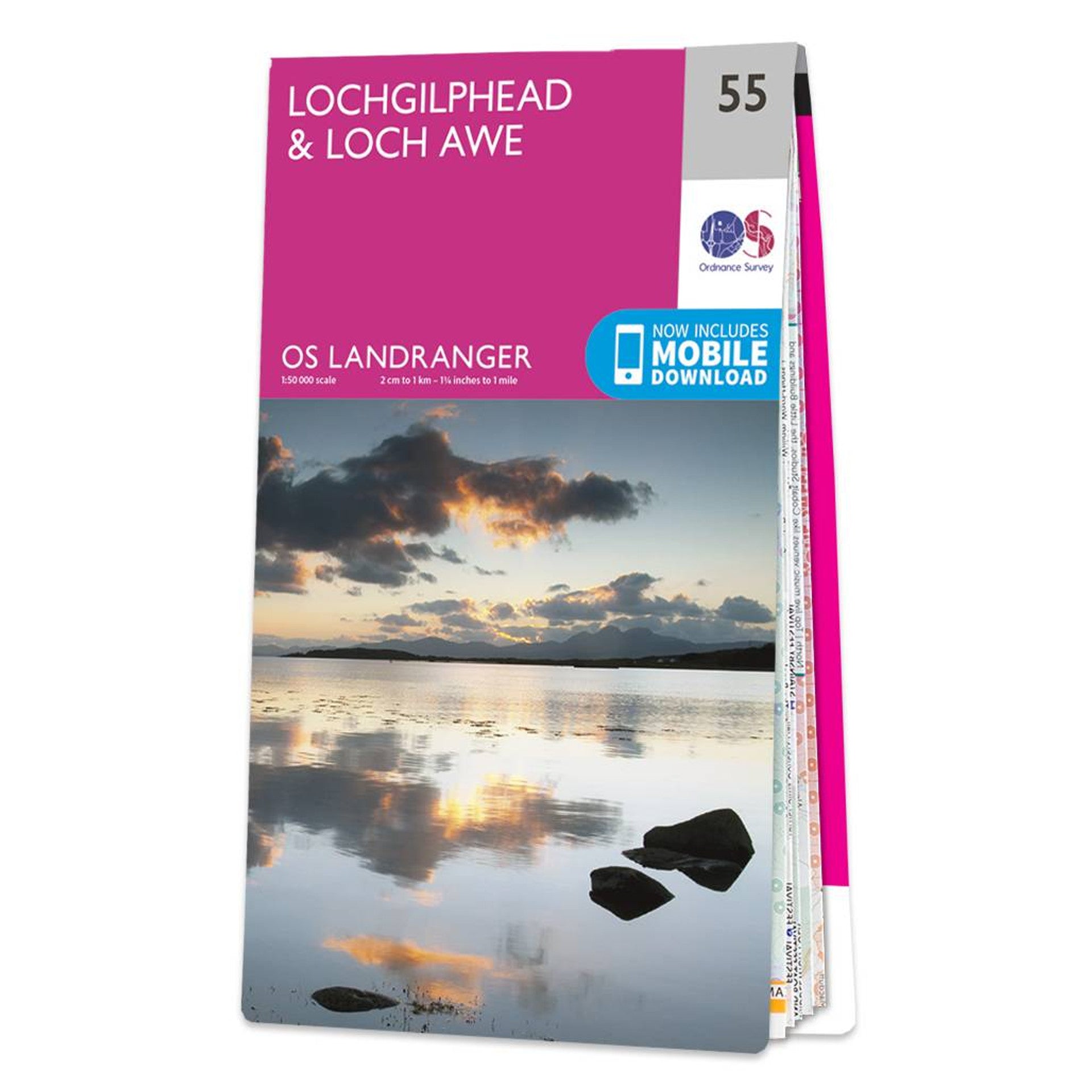 OS Landranger Map 55 Lochgilphead & Loch Awe - Towsure