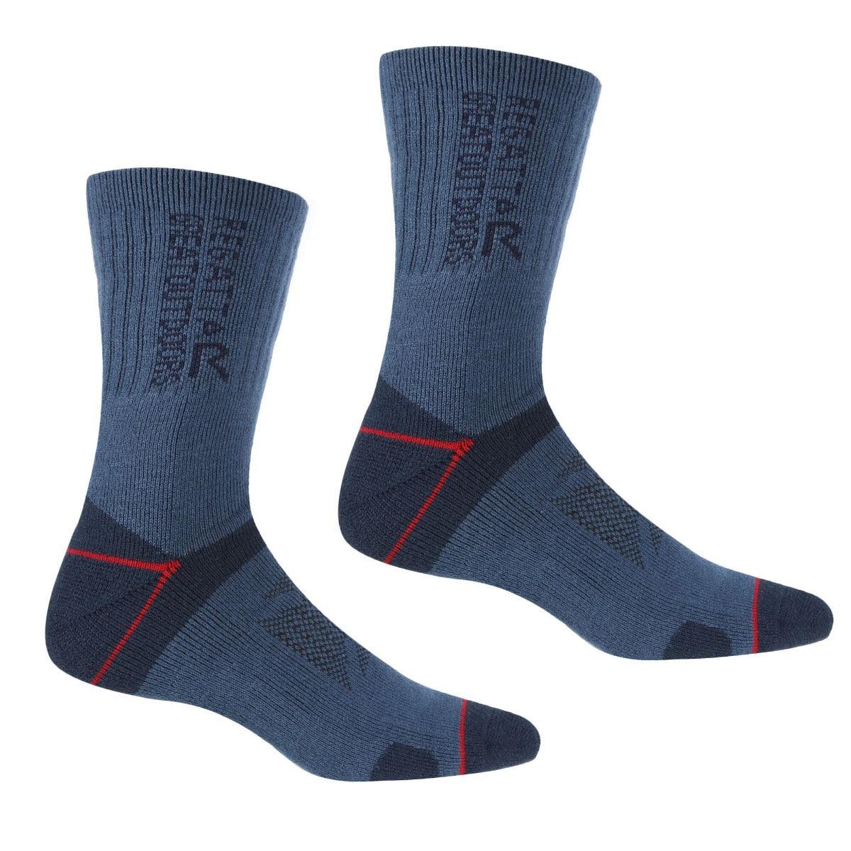 Regatta Men's Blister Protection II Walking Socks - Dark Denim/Red (2 ...