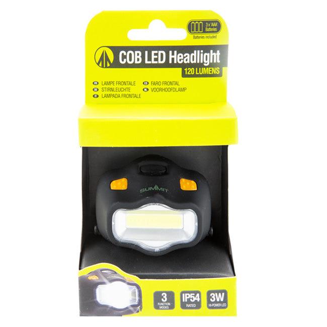 Summit 3 Watt COB LED Head Torch Ideal for Camping & Hiking - Black